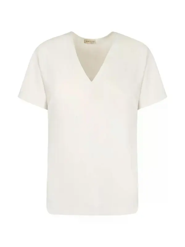 BLANCA VITA V-neck T-shirt - Neutrals