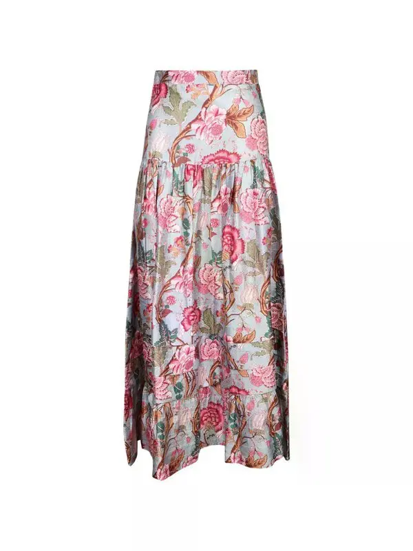 PHILIPPA 1970 Stella Floral-print Tiered Skirt - Blue