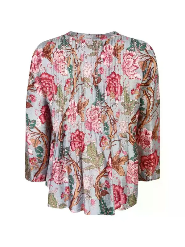 PHILIPPA 1970 Stella Floral-print Pleated Blouse