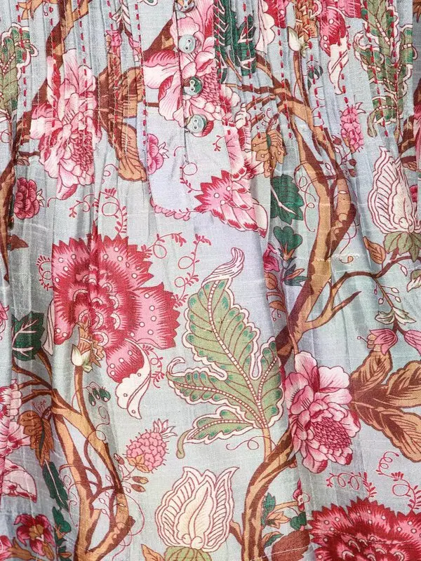 PHILIPPA 1970 Stella Floral-print Pleated Blouse