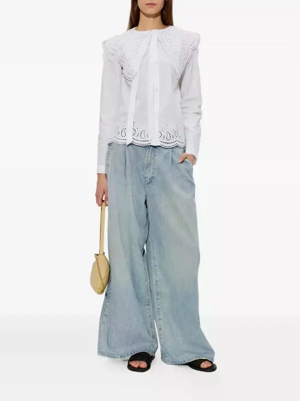 ALLSAINTS Haze Pleated High-waisted Jeans - Blue