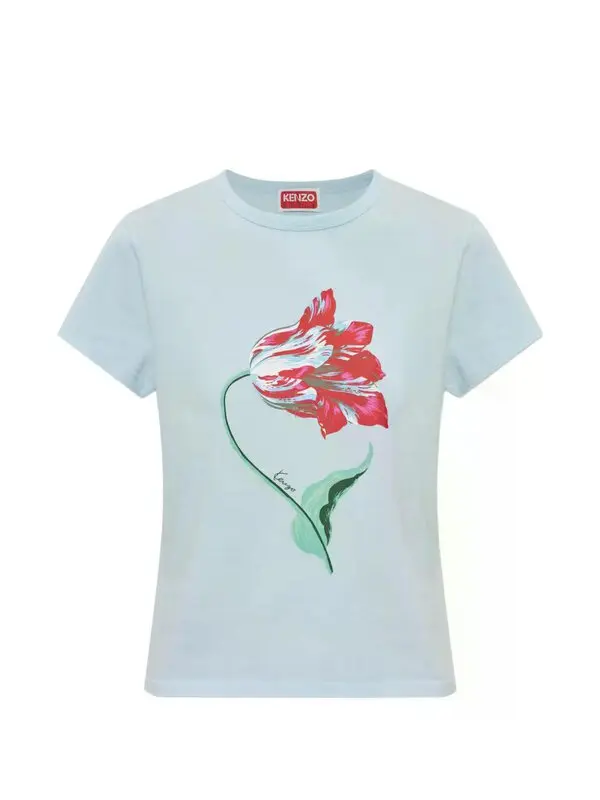 Kenzo Tulip Cotton T-shirt - Blue