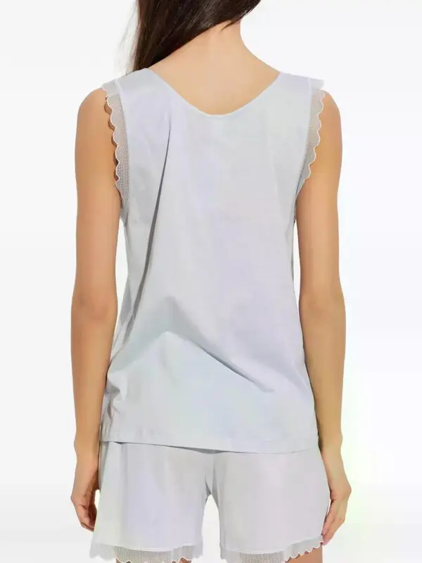 Hanro Inaya Scalloped-trim Pajamas Set