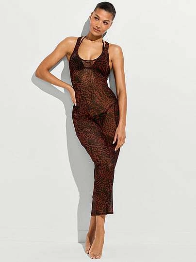 Victoria's Secret Mesh Tank Maxi Dress - Print