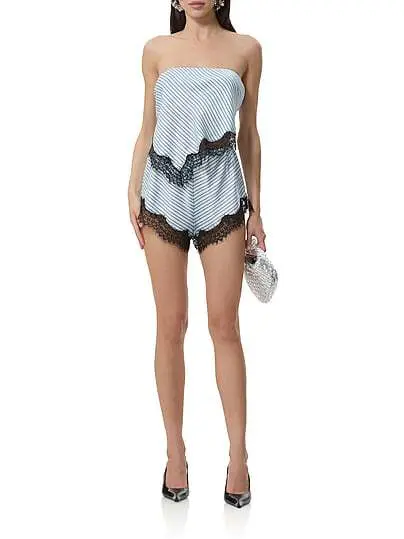 Victoria's Secret Afrm Dyanah Strapless Lace Trimmed Top - Multicolored