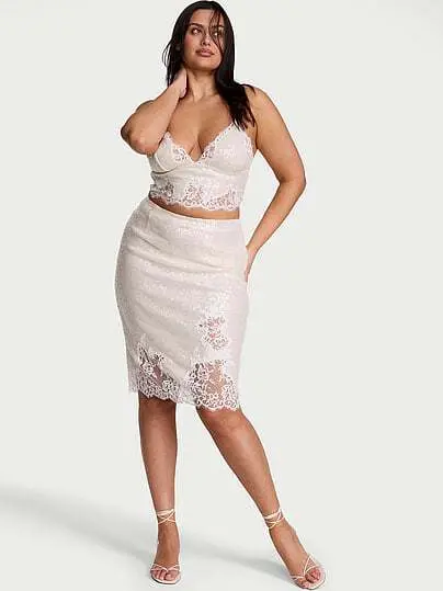 Victoria's Secret Dream Angels Atelier X Bridal Embellished Bralette & Skirt Set - Print