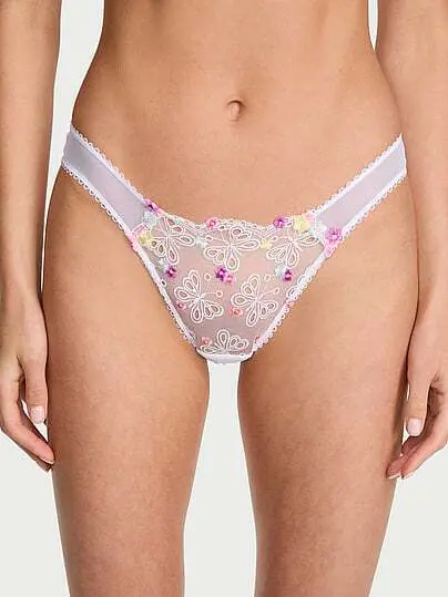 Victoria's Secret Dream Angels Butterfly Embroidery Brazilian Panty - Print