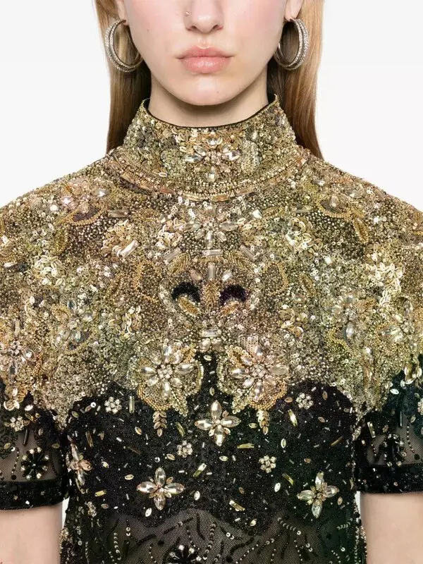 DINA MELWANI Crystal-embellished Maxi Gown