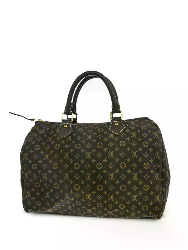 LOUIS VUITTON Monogram Mini Lin Speedy Handbag - Brown