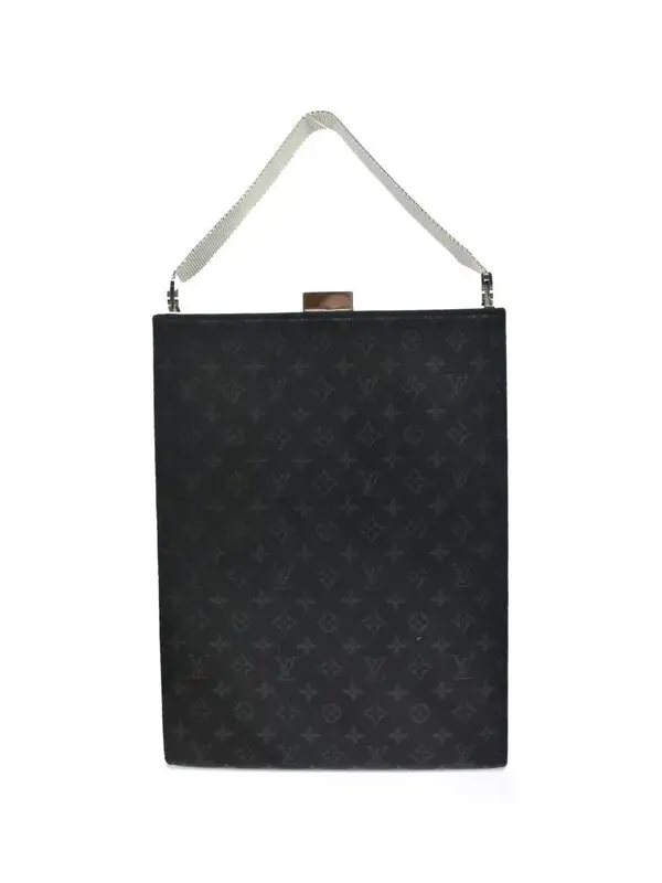 LOUIS VUITTON Monogram Satin Ange Handbag - Black