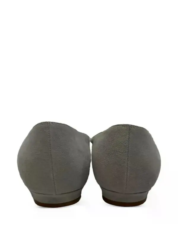 Manolo Blahnik Suede Pointed-toe Ballet Flats
