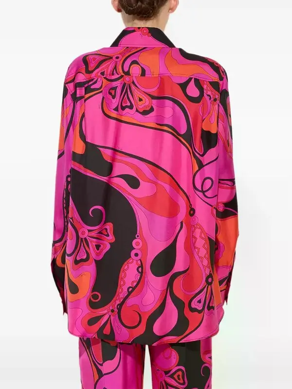 Emilio Pucci Orchidee Print Silk Twill Shirt
