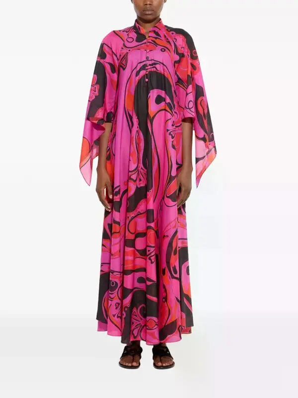 Emilio Pucci Orchidee Print Cotton Kaftan - Pink