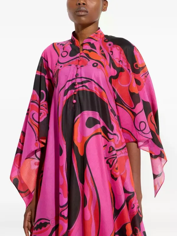 Emilio Pucci Orchidee Print Cotton Kaftan