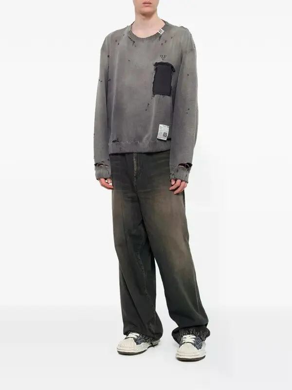 Mihara Yasuhiro Sun-faded Distressed Sweater
