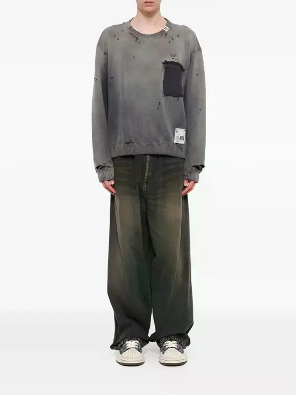 Mihara Yasuhiro Sun-faded Distressed Sweater