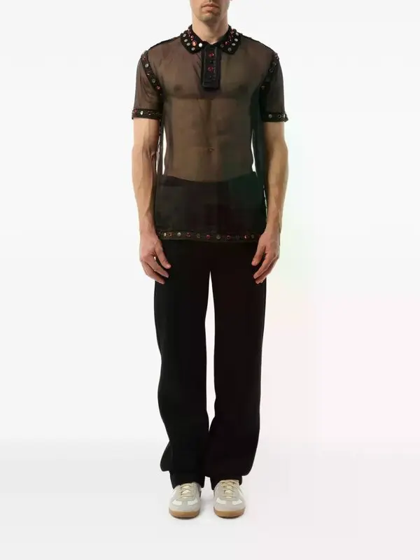 Givenchy Embellished Sheer Polo Shirt