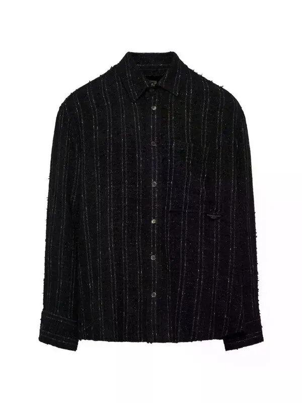 WOOYOUNGMI Tweed Button-up Shirt - Blue