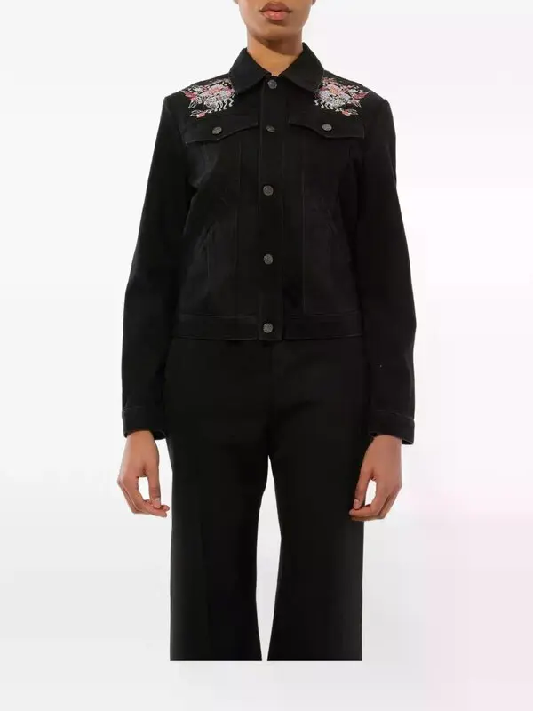 Givenchy Embroidered Denim Jacket - Black