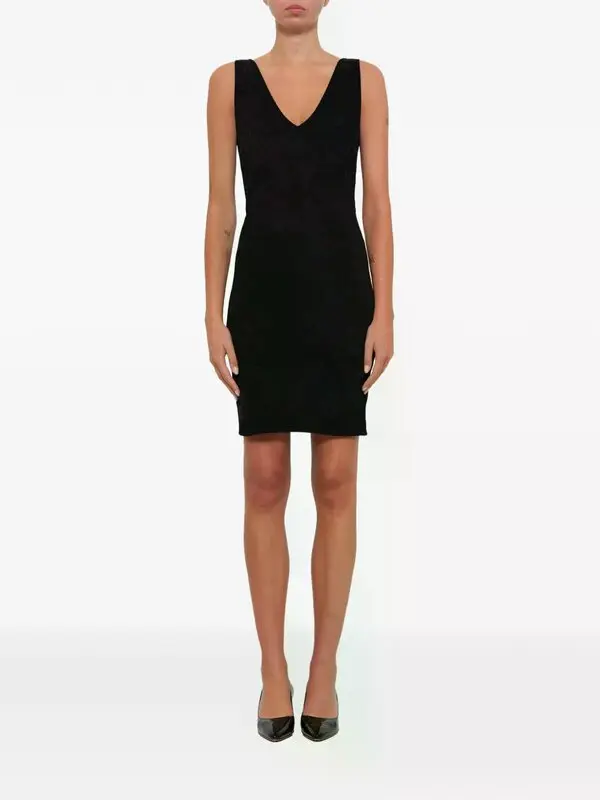 Alexander McQueen Floral Jacquard V-neck Dress