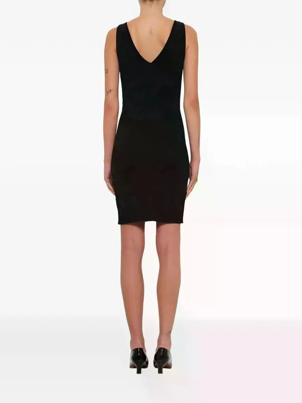 Alexander McQueen Floral Jacquard V-neck Dress