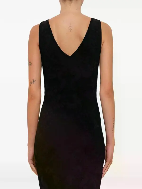 Alexander McQueen Floral Jacquard V-neck Dress