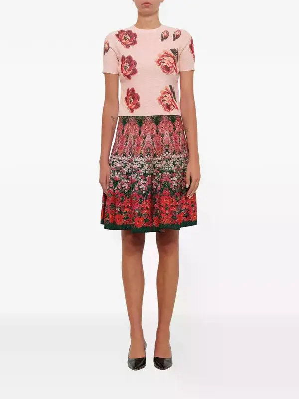 Alexander McQueen Tapestry Rose Jacquard Knit T-shirt