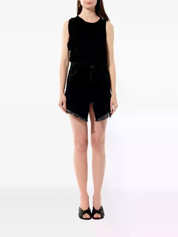 Balenciaga Cut-up Frayed Skirt - Black