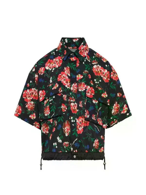 Sacai Floral-print Shirt - Black