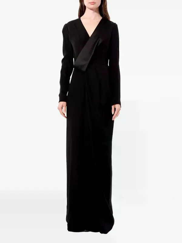 Balenciaga Draped Satin Panel Dress - Black