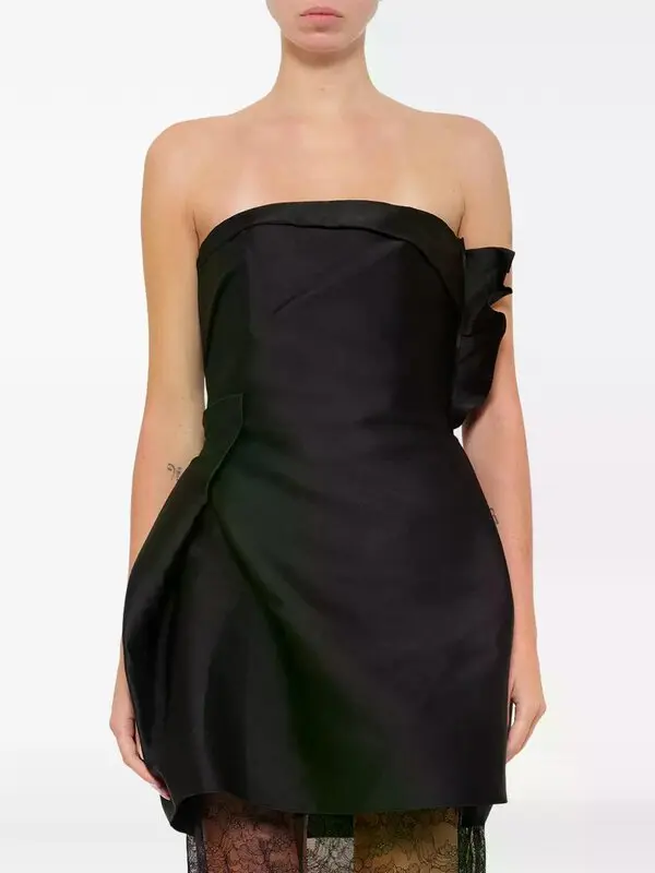 LANVIN Strapless Lace Detail Midi Dress