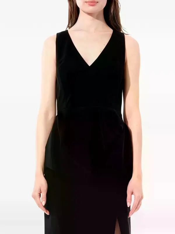 Balenciaga Sleeveless V-neck Midi Dress - Black