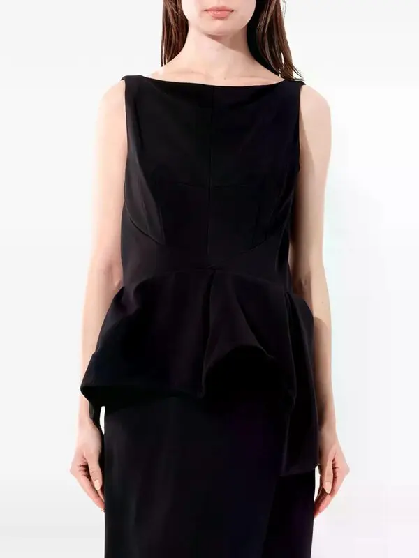 Balenciaga Sleeveless V-neck Midi Dress - Black