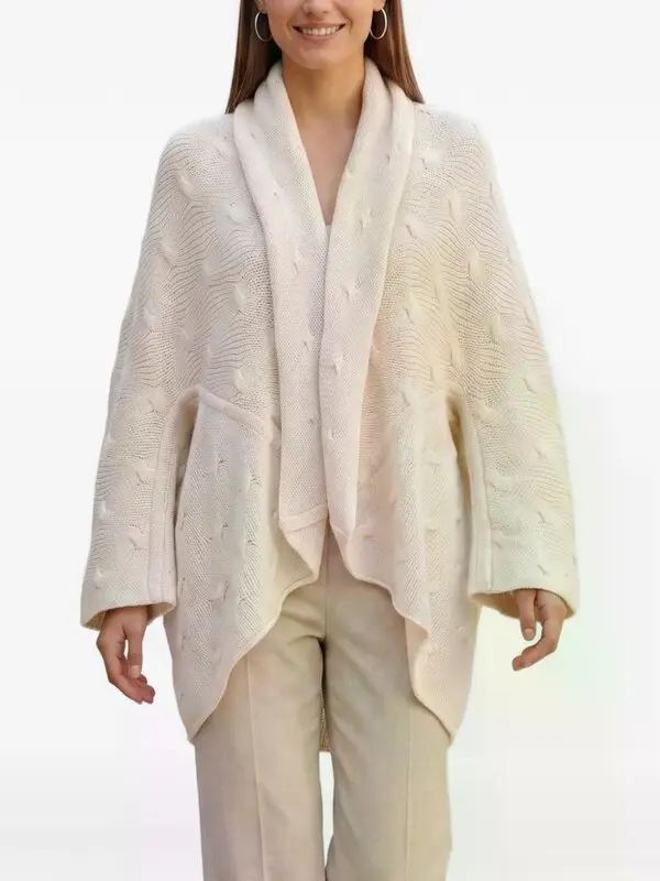 Agnona Cable-knit Shawl-collar Cardigan
