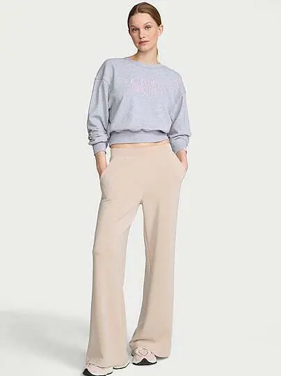 Victoria's Secret Featherweight Knit Wide-leg Pant - Beige