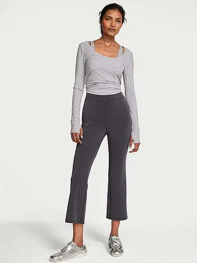 Victoria's Secret Vsx Featherweight Knit Kick Flare Pants - Black