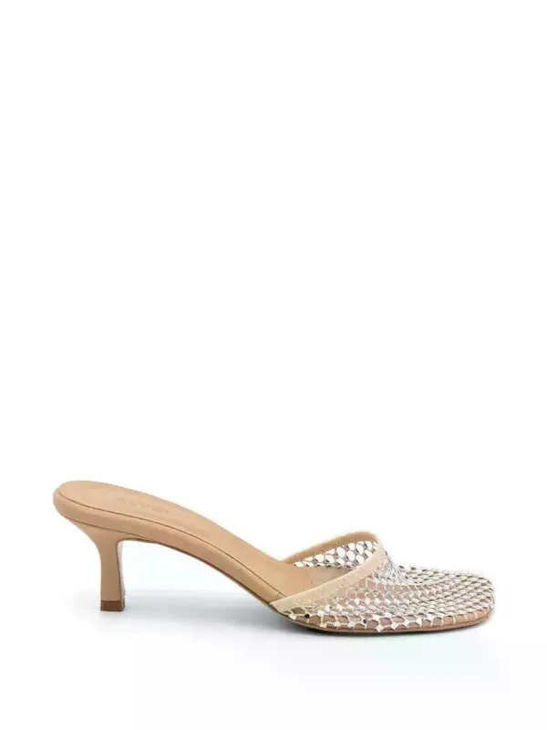ALYSI Crystal-embellished Mesh Mules