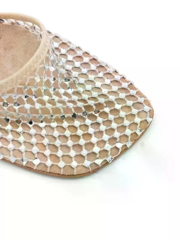 ALYSI Crystal-embellished Mesh Mules