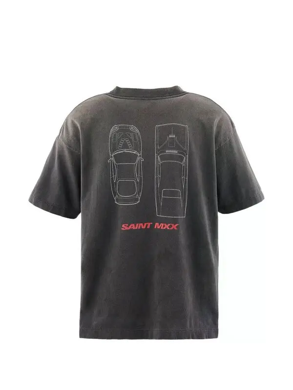 SAINT MXXXXXX Distressed-effect Logo-print T-shirt