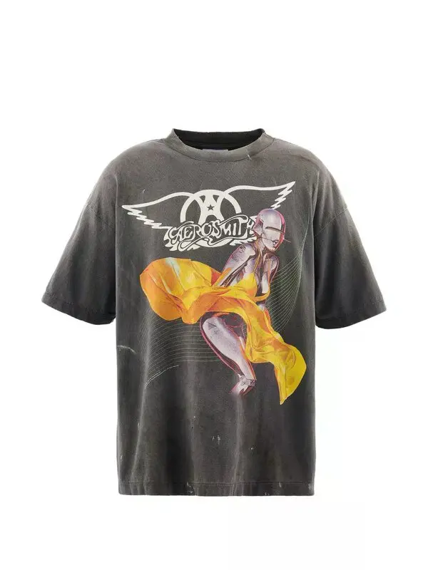 SAINT MXXXXXX Aerosmith-print Graphic-print T-shirt - Grey