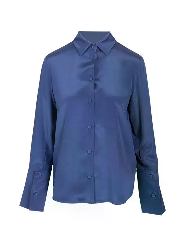 Max Mara Voliera Crepe De Chine Shirt - Blue