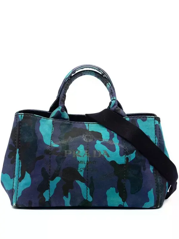 Prada Camouflage Canvas Canapa Satchel