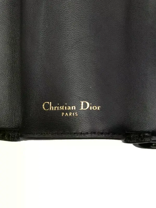 Dior 2020-2026 Grained Calfskin Saddle Trifold Wallet Small Wallets