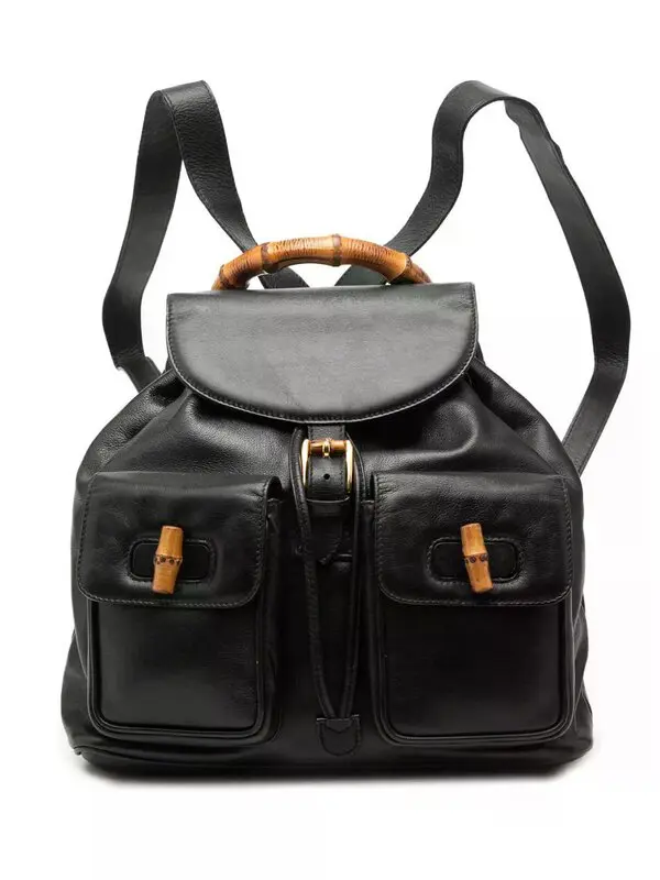 Gucci Calfskin Bamboo Drawstring Backpack