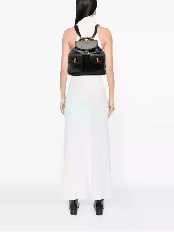 Gucci Calfskin Bamboo Drawstring Backpack