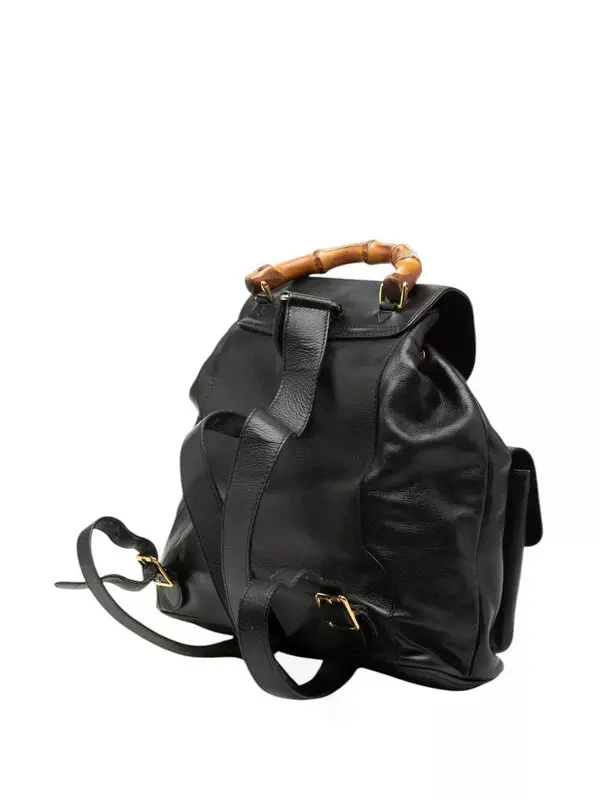 Gucci Calfskin Bamboo Drawstring Backpack