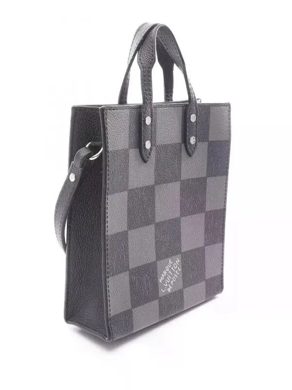LOUIS VUITTON Damier Checkerboard Sac Plat Xs Satchel - Black