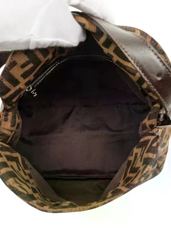 Fendi Zucca Canvas Double Flap Mamma Shoulder Bag
