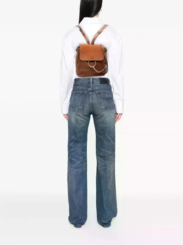 Chloé Faye Backpack In Calfskin And Suede
