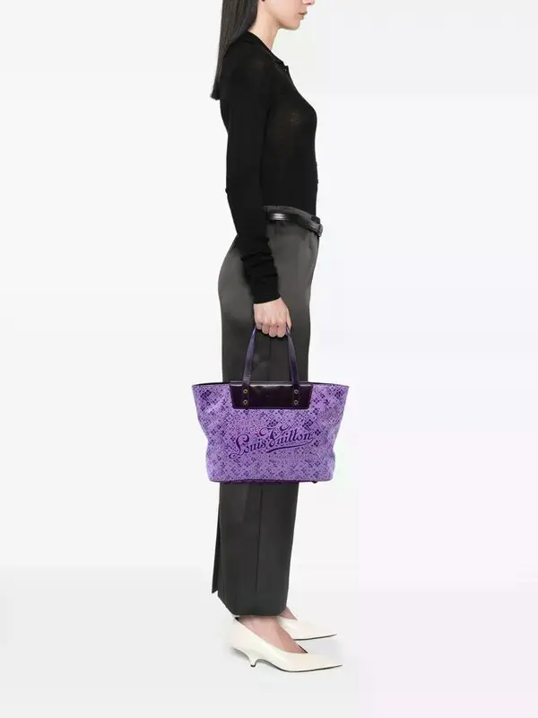 LOUIS VUITTON Coated Canvas Cosmic Blossom Pm Tote Bag - Purple